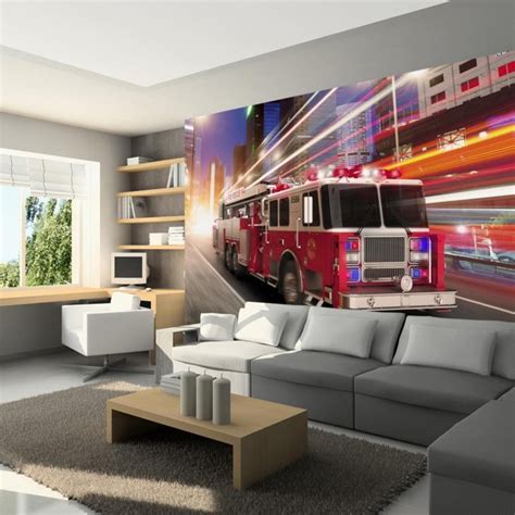 Tiptophomedecor Hobby Wallpaper Wall Mural Fire Truck