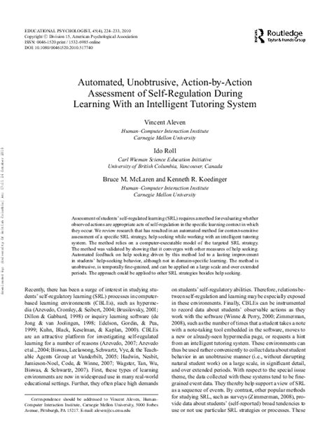 Pdf Automated Unobtrusive Action By Action Assessment Of Self