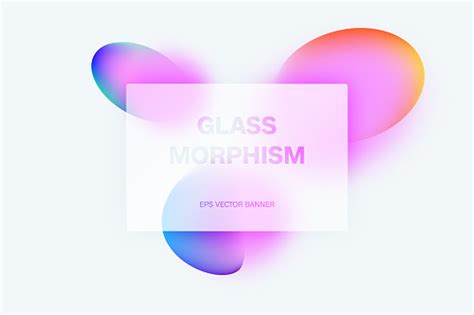 유리 모피즘 카드 템플릿 액체 그라디언트 모양 추상 예술 스톡 일러스트레이션 3d 기하학적 모양의 유리 형태 개념 젖빛 유리 효과 0명에 대한 스톡 벡터 아트 및 기타