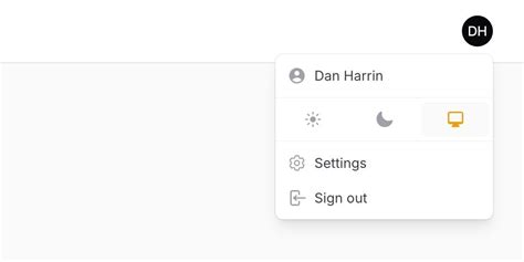 User Menu Navigation Filament