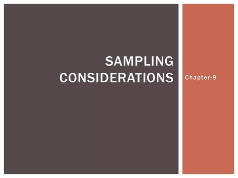 Chapter 16 Sampling Considerations Pdf