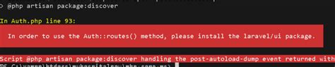 Error In Order To Use The Authroutes Method Please Install The
