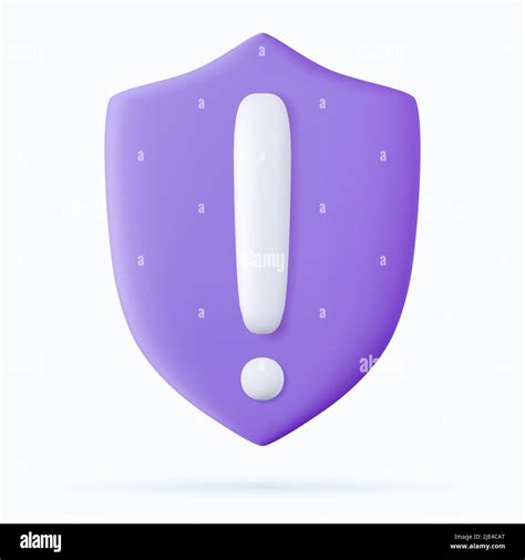 3d Security Guard Shield Exclamation Icon Stock Vector Image And Art Alamy