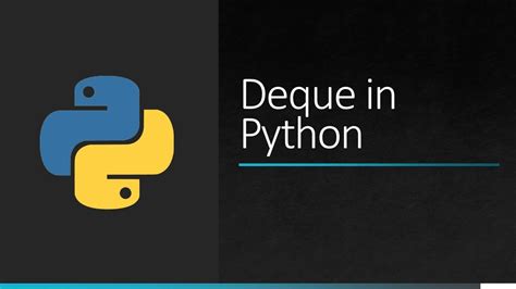 Deque In Python Python Programming YouTube