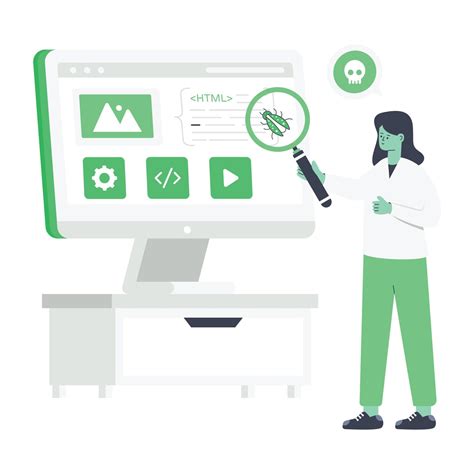 A Mini Flat Illustration Of Software Bug Vector Art At Vecteezy