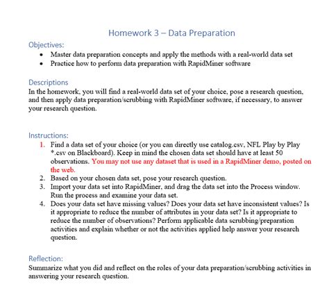 Solved Homework Data Preparation Objectives Master Chegg Com