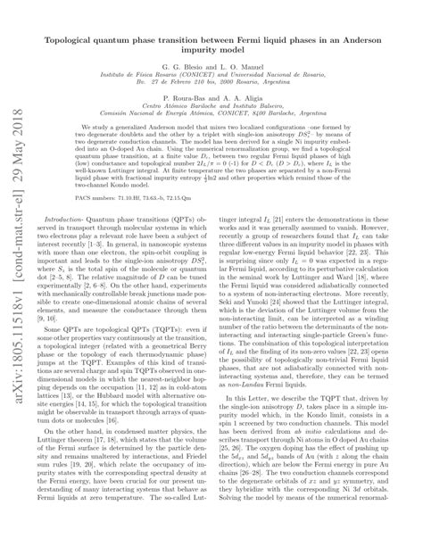 Pdf Topological Quantum Phase Transition Between Fermi Liquid Phases