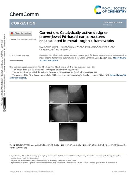 Pdf Correction Catalytically Active Designer Crown Jewel Pd Based Nanostructures Encapsulated