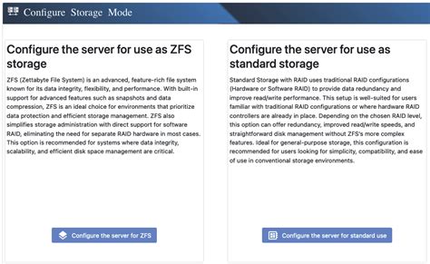 Selecting Storage Mode After Installation Euronas