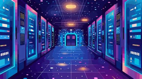 Professional Web Hosting And Data Center Security With Cursor Design Premium Ai Generated Vector