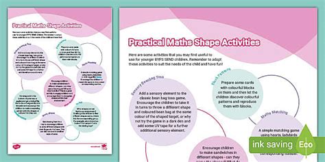 Eyfs Send Practical Shape Maths Activities Twinkl