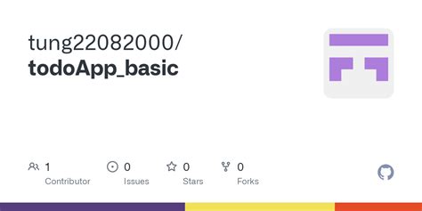 GitHub Tung TodoApp Basic