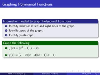 Polynomial Functions PDF