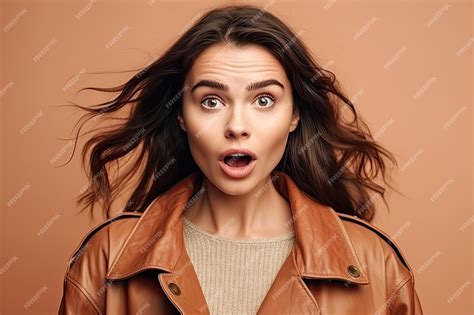 Uma Mulher Incrivelmente Bonita Está Em Um Estado De Extrema Surpresa