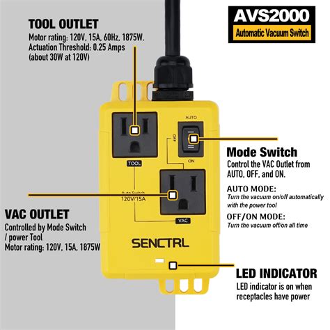 Senctrl Automatic Vacuum Switch Allow Power Tooltable Saw To Turn Vac