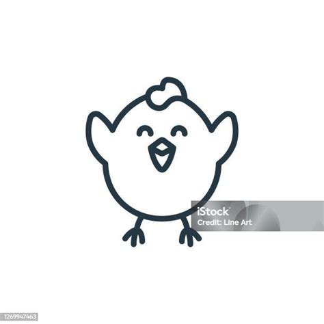 부활절 아바타 개념에서 병아리 아이콘 벡터 병아리 편집 가능한 스트로크의 얇은 선 그림 웹 및 모바일 앱 로고 인쇄 미디어에 사용하기 위한 병아리 선형 사인 0명에 대한
