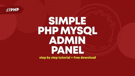 Simple Admin Panel With Php Mysql Admin Panel Computer Technology Mysql