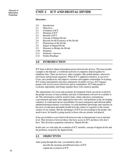 Unit 2 Ict And Digital Divide Pdf Computer Network Information And Communications Technology