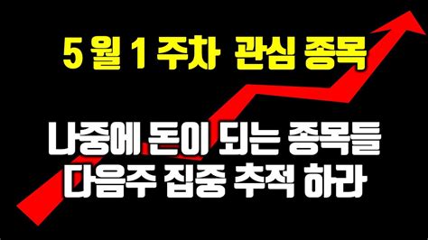 5월1주차 관심 종목 공유 합니다 주식의 첫걸음은 수익보다 손실 방어에 신경 써야 한다 다음주 추적 해야 할 종목들 차트