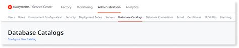 multiple database catalogs and schemas outsystems support