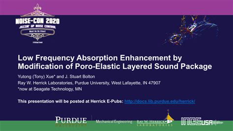 Pdf Low Frequency Absorption Enhancement By Modification Of Poro Elastic Layered Sound Package