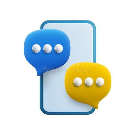 vector cartoon 3d smartphone with dialog speech bubbles on screen cute