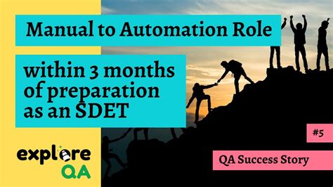 Manual To Sdet Role Qa Success Story 5 Explore Qa Youtube