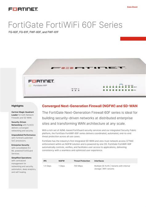 Fortinet Firewall 60f Wifi Mid Size Enterprise At ₹ 85000 In Chittorgarh