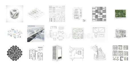 Architectural Drawings And Designs Blueprint Plan Stock Illustration