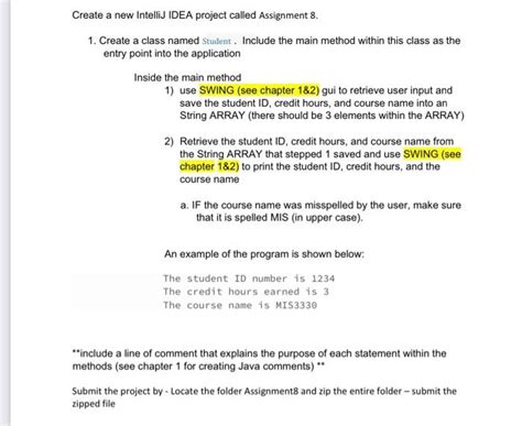 solved create a new intellij idea project called assignment
