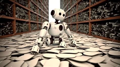 Premium Photo Robot Searching For Files Generative Ai