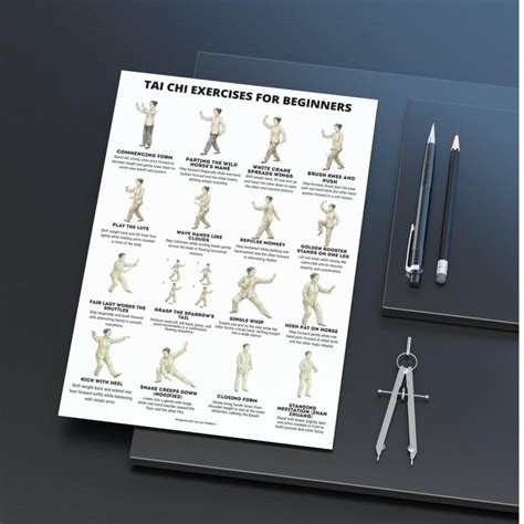 Tai Chi For Beginners Men Women Printable Poster Pdf Tai Chi Workout