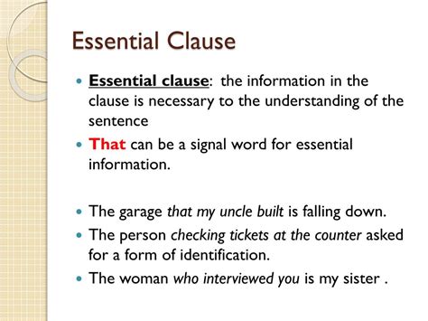 Ppt Essential And Nonessential Clauses Powerpoint Presentation Free
