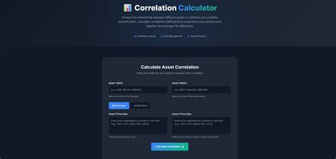Correlation Calculator Asset Correlation And Risk Insights