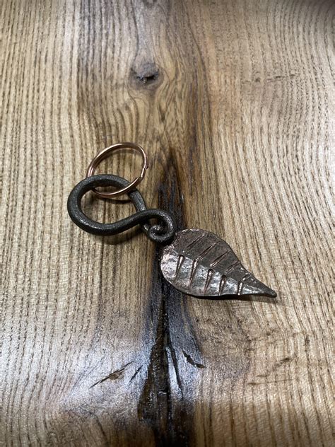 Hand Forged Leaf Key Ring Isaac Owen Traditional Blacksmith