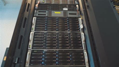 Working Data Servers With Flashing LED Lights Stock Footage Video Of Equipment People