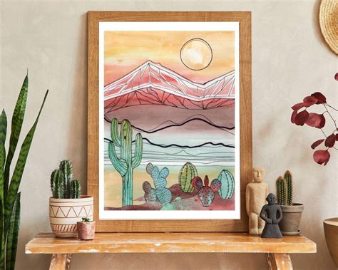 Arizona Cactus Print Saguaro Cactus Print Saguaro Cactus Art Cactus