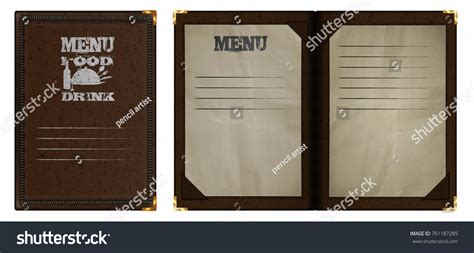 Restaurant Menu Notepad Brown Leather Binding Stock Vector Royalty Free 761187289 Shutterstock
