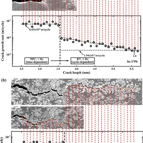 Fatigue Crack Path Observation And Crack Growth Rate Versus Crack Download Scientific Diagram