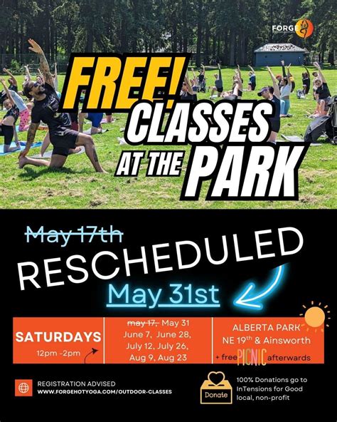 May 17th Outdoor Class Rescheduled Forge Hot Yoga In Portland