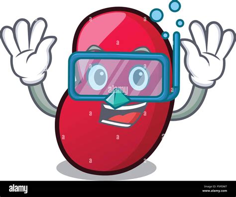 Diving Jelly Bean Character Cartoon Stock Vector Image And Art Alamy