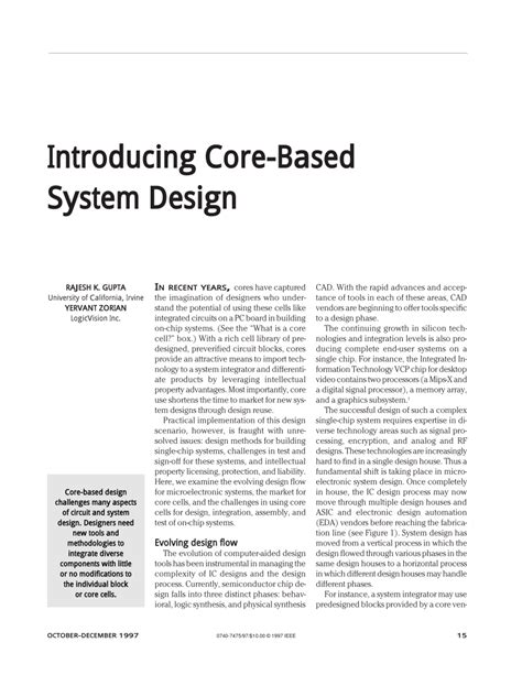 pdf introducing core based system design