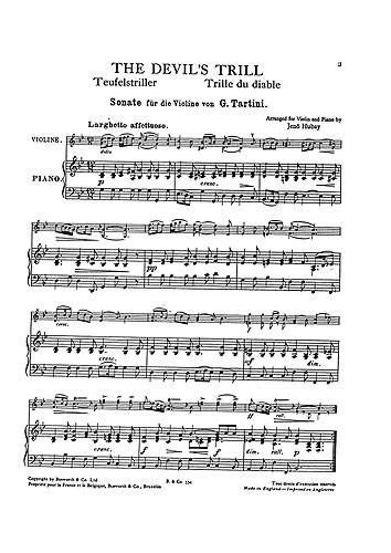 Tartini G The Devils Trill Sonate Hubay Violinpiano All