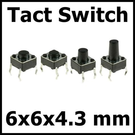 Jual Tact Switch 6x6x4 3 Mm Saklar Micro Push Button 4 Pin Kaki Shopee Indonesia
