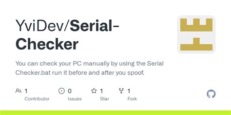 GitHub YviDev Serial Checker You Can Check Your PC Manually By Using The Serial Checker Bat