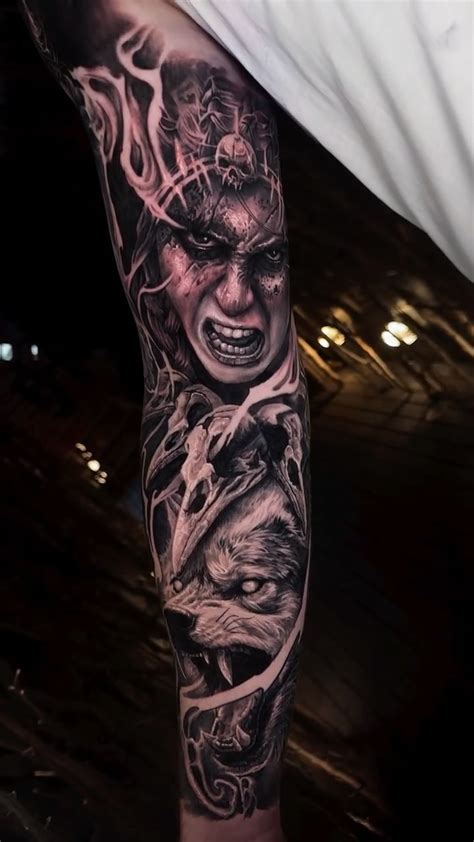 Rimen Blackandgrey 홍대타투 서울타투 호랑이타투 Fenrir Wolf Sponsored Inkjecta Metrixtattoo