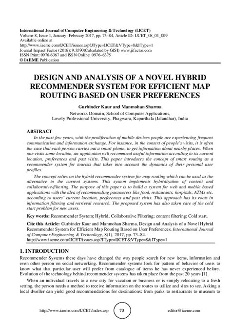 Pdf Design And Analysis Of A Novel Hybrid Recommender System For