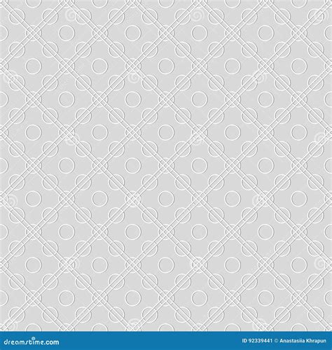 Seamless Pattern Of Circle And Lines Geometric Wallpaper Unusual Lattice Stock Vector