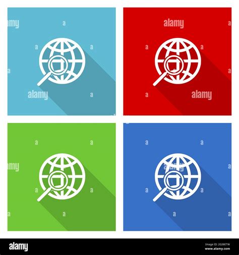 Search Vector Illustration Set Of Simple Editable Icons In 4 Color Options Stock Vector Image