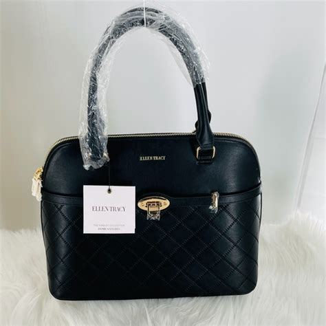 Ellen Tracy Bags Ellen Tracy Black Quilted Design Dome Satchel